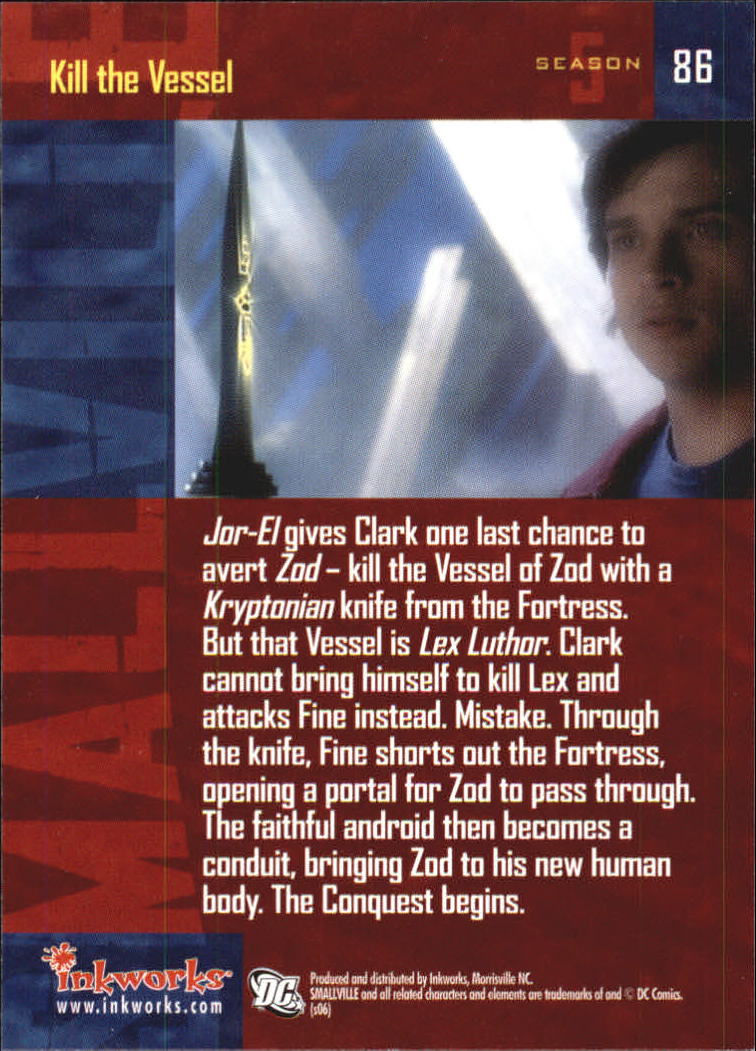 2006 Inkworks Smallville Season Five #86 Kill The Vessel! - NM-MT