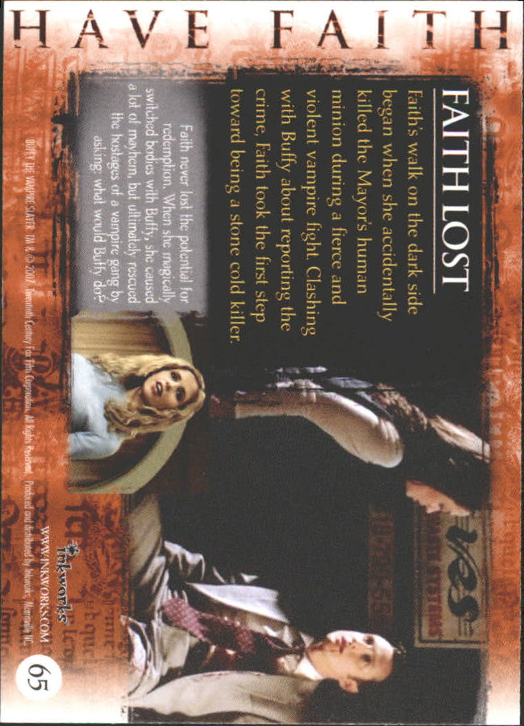 2007 Inkworks Buffy The Vampire Slayer 10th Anniversary 65 Faith Lost