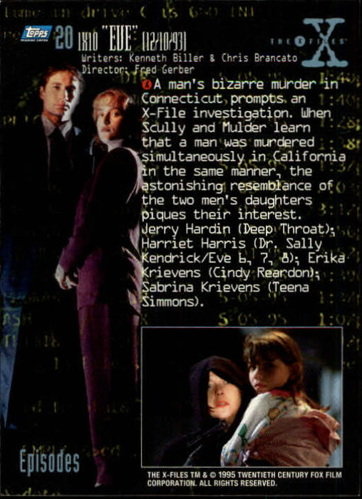 1995 Topps The X-Files #20 Eve - NM-MT