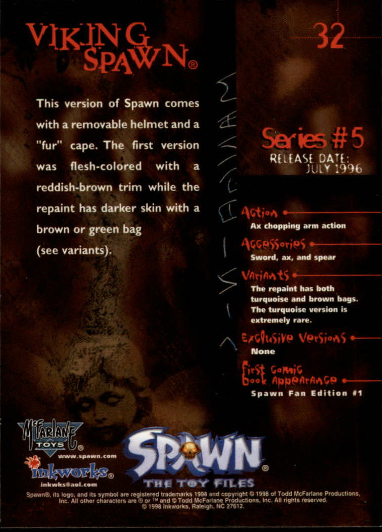 1998 Spawn Toy Files #32 Viking Spawn - NM-MT