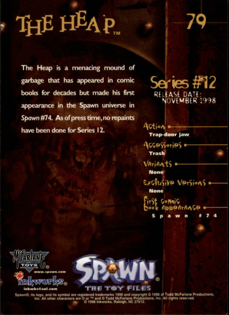 1998 Inkworks Spawn Toy Files #79 The Heap - NM-MT