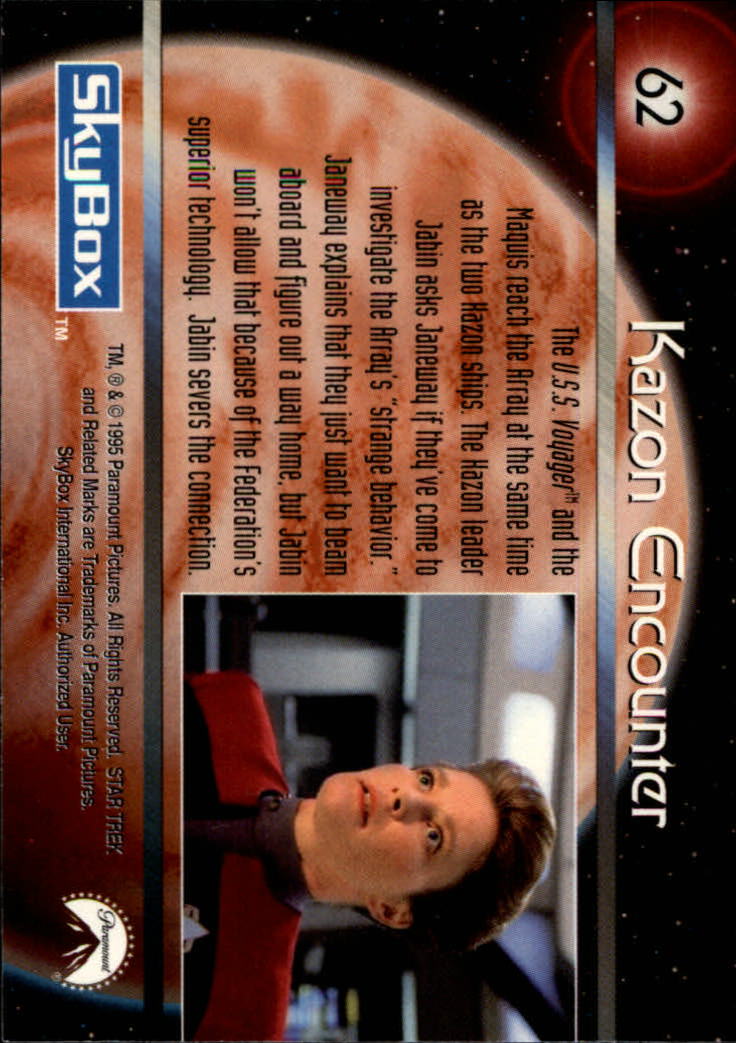 1995 SkyBox Star Trek Voyager Series 1 #62 Kazon Encounter - NM-MT ...
