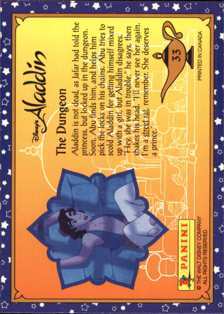 1993 Panini Aladdin #33 The Dungeon - NM-MT