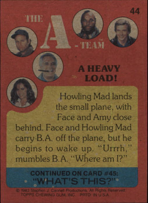 1983 Topps The A-Team #44 A Heavy Load! - NM - THE COLLECTOR'S FRIEND ...