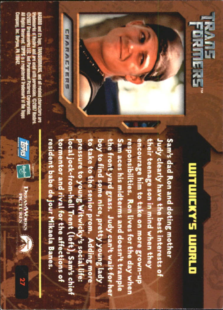 2007 Topps Transformers #27 Ron and Judy Witwicky - NM-MT