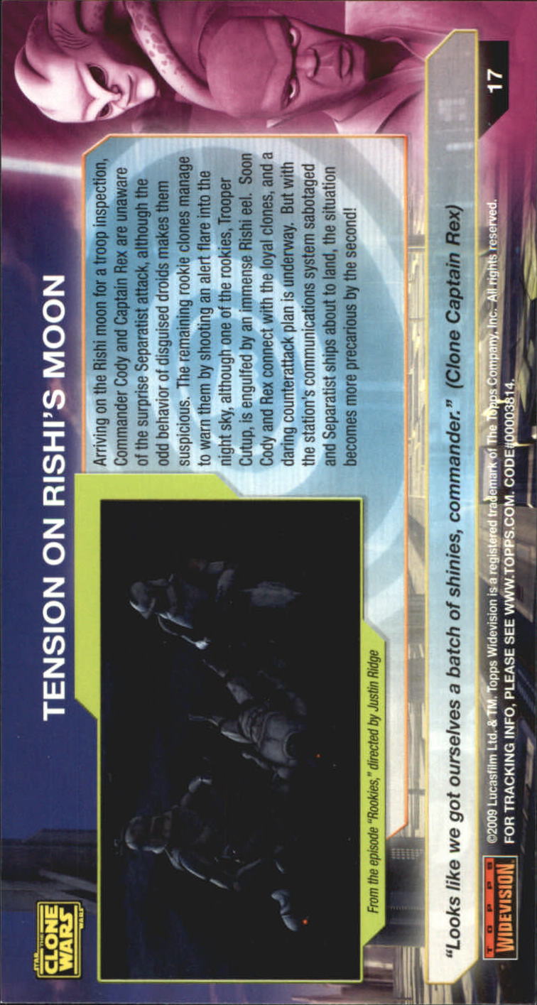 2009 Topps Widevision Star Wars Clone Wars #17 Tension on Rishi's Moon ...