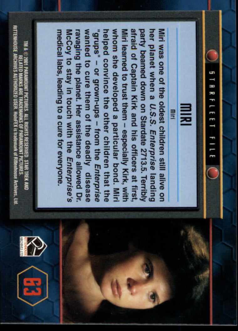 2001 Rittenhouse Star Trek 35th Anniversary HoloFEX #63 Nona - A0588 ...