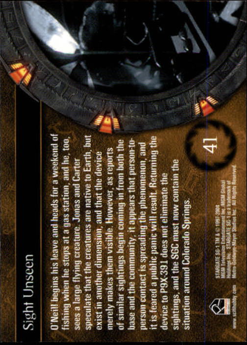 A3506- 2004 Stargate SG-1 Season Six Movie Cards -You Pick- 15+ FREE US ...