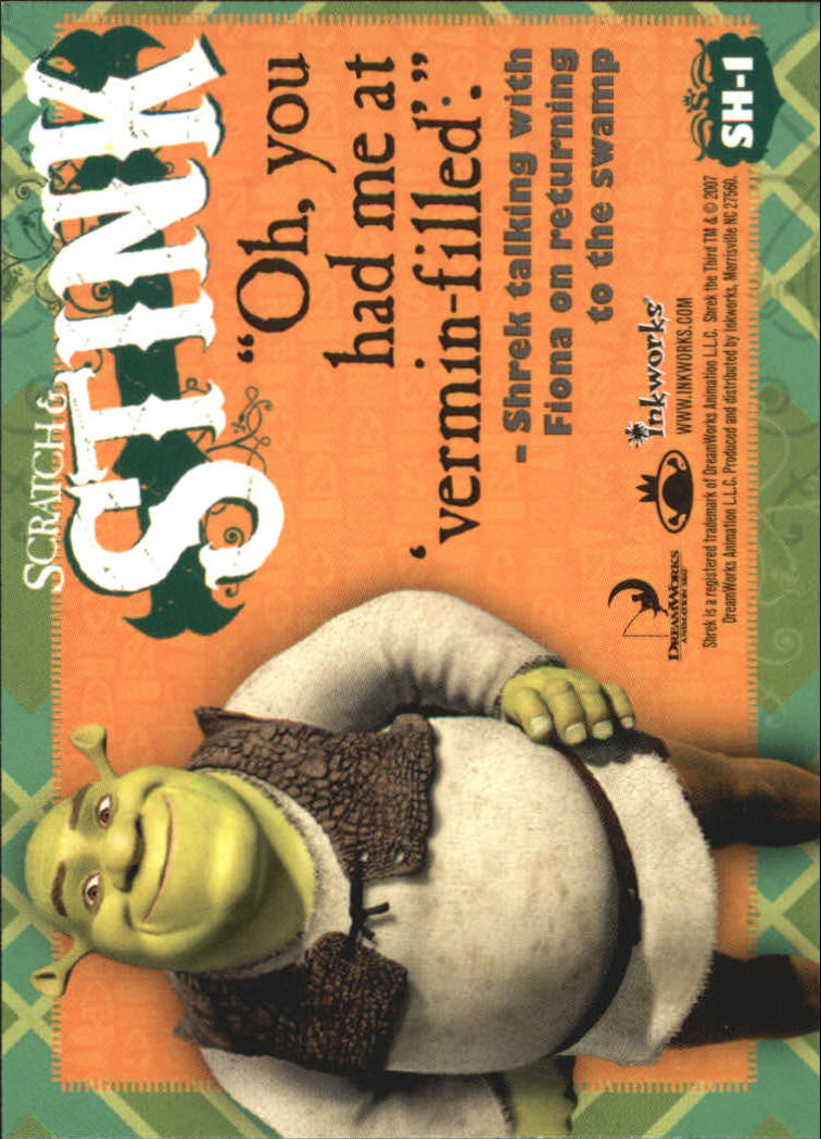 2007 Inkworks Shrek the Third Scratch 'n Stink Gold #SH1 Shrek - NM