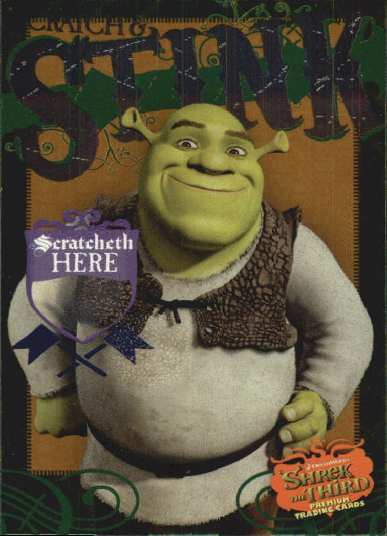 2007 Inkworks Shrek the Third Scratch 'n Stink Gold #SH1 Shrek - NM