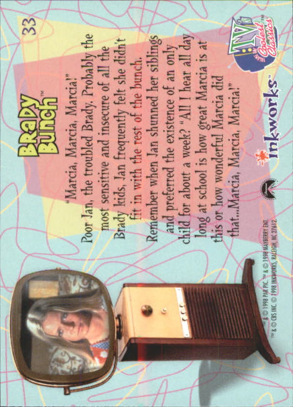 1998 Inkworks TV's Coolest Classics #33 Brady Bunch - NM-MT