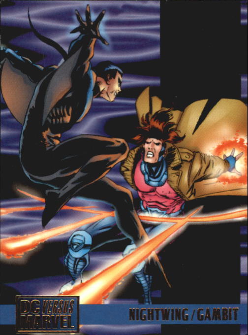 1995 Fleer SkyBox DC Versus Marvel #60 Nightwing vs. Gambit - NM-MT