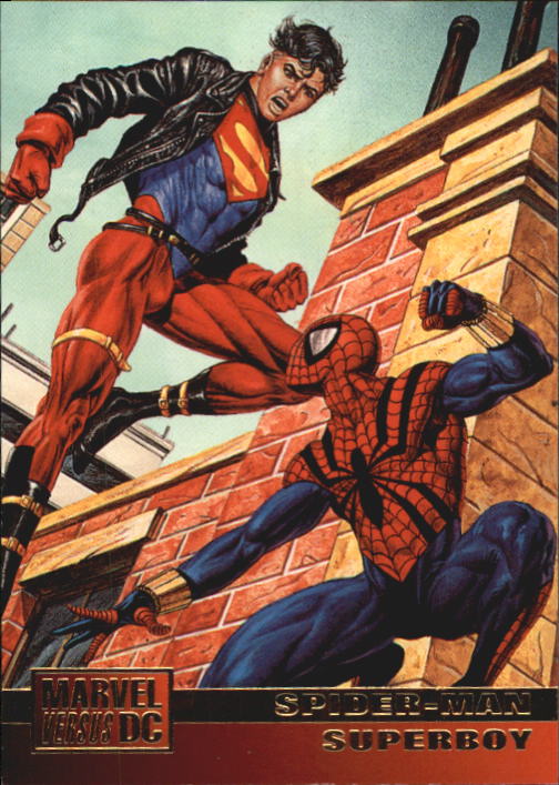 1995 Fleer SkyBox DC Versus Marvel #73 Spider-Man vs. Superboy - NM-MT