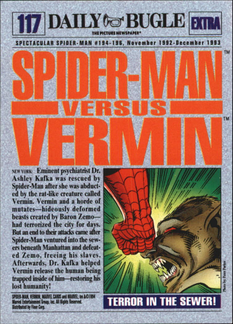 1994 Fleer The Amazing Spider-Man #117 Spider-Man vs. Vermin - NM-MT
