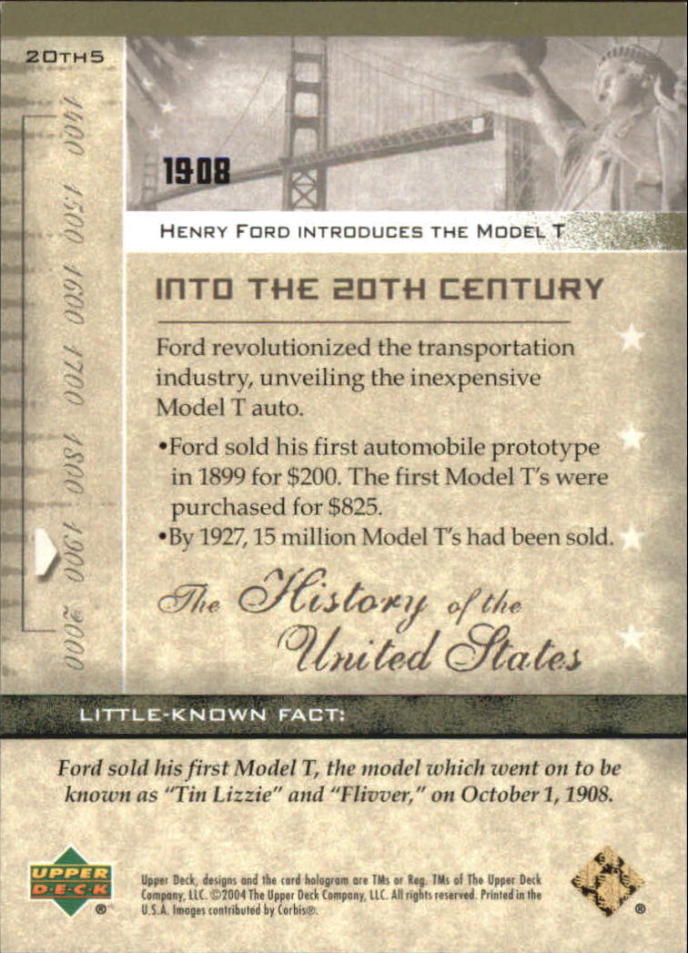 2004 Upper Deck History of the United States #20th5 Henry Ford ...
