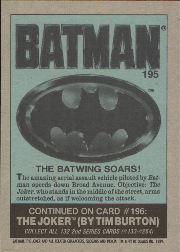1989 Topps Batman Movie #195 The Batwing Soars - NM-MT