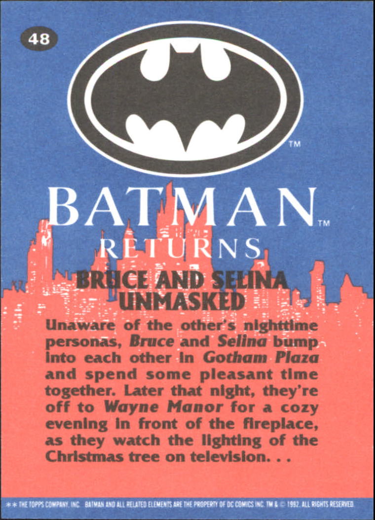 1992 Topps Batman Returns #48 Bruce and Selina Unmasked - NM-MT - Jim ...