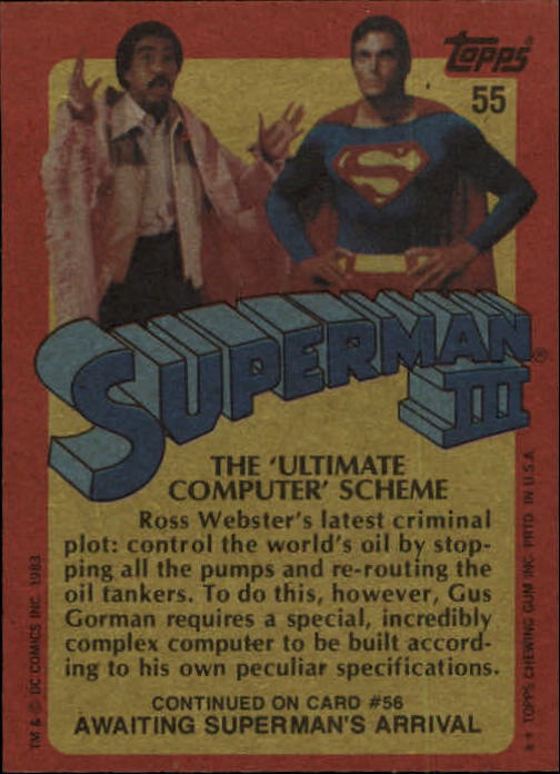 1983 Topps Superman III #55 The Ultimate Computer Scheme - NM-MT