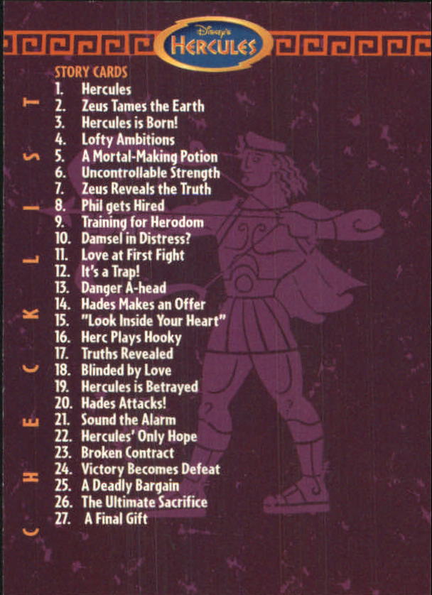 1997 SkyBox Disney's Hercules #69 Checklist - NM-MT