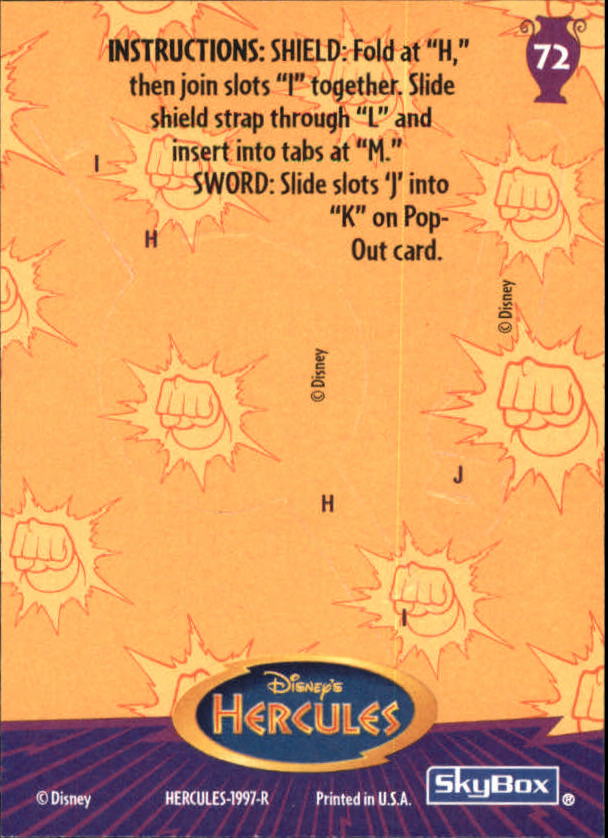 1997 SkyBox Disney's Hercules #72 Hercules' Sword and Shield - NM-MT