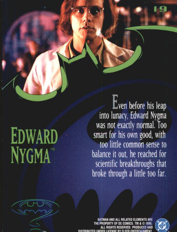 1995 Fleer Batman Forever #19 Edward Nygma - NM-MT - Burbank ...