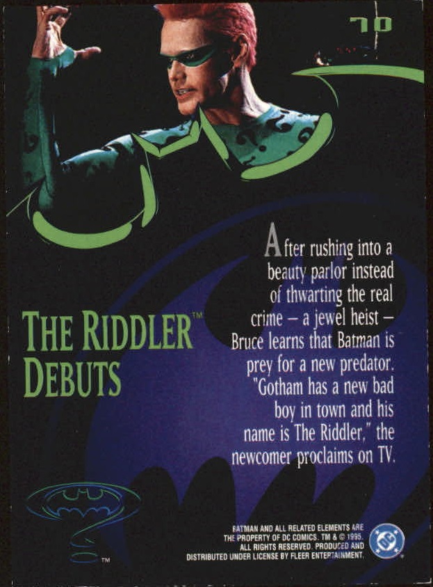 1995 Fleer Ultra Batman Forever #70 The Riddler Debuts - NM-MT