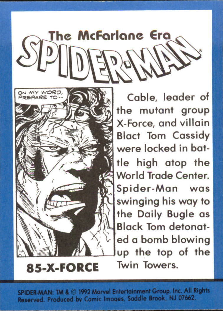 1992 Comic Images Spider-Man Todd McFarlane Era #85 X-Force - A9992 - NM-MT