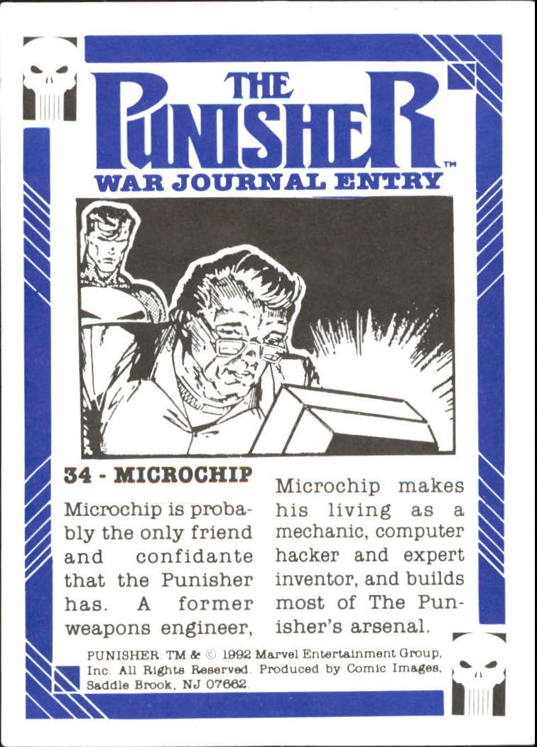 1992 Comic Images The Punisher Guts and Gunpowder #34 Microchip - NM-MT ...