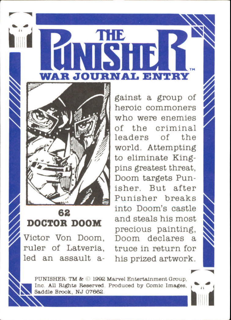 1992 Comic Images The Punisher Guts and Gunpowder #62 Doctor Doom - NM ...