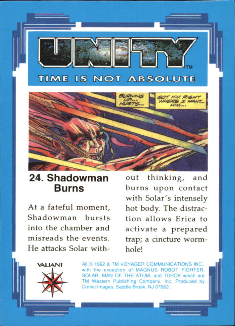 1992 Comic Images Unity #24 Shadowman Burns - NM-MT - AU Sports Memorabilia Inc. | Beckett ...