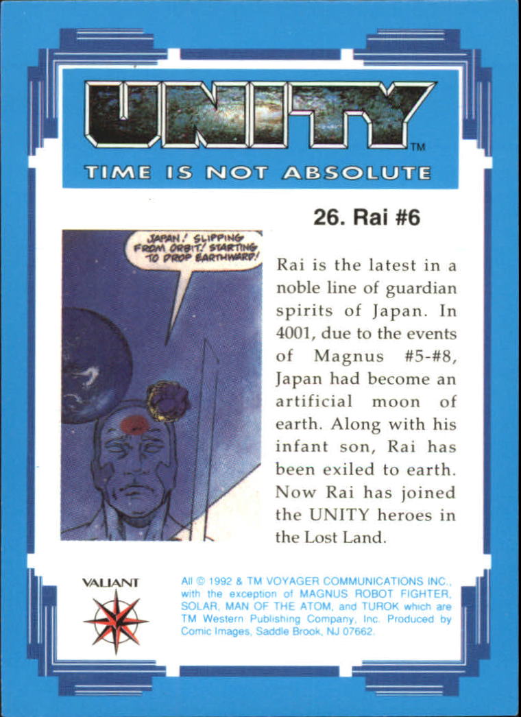 1992 Comic Images Unity #26 Rai #6 - NM-MT - AU Sports Memorabilia Inc. | Beckett Marketplace