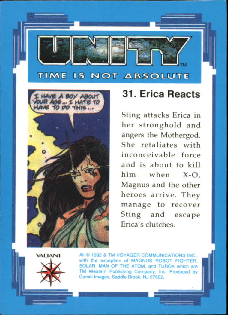 1992 Comic Images Unity #31 Erica Reacts - NM-MT - AU Sports Memorabilia Inc. | Beckett Marketplace