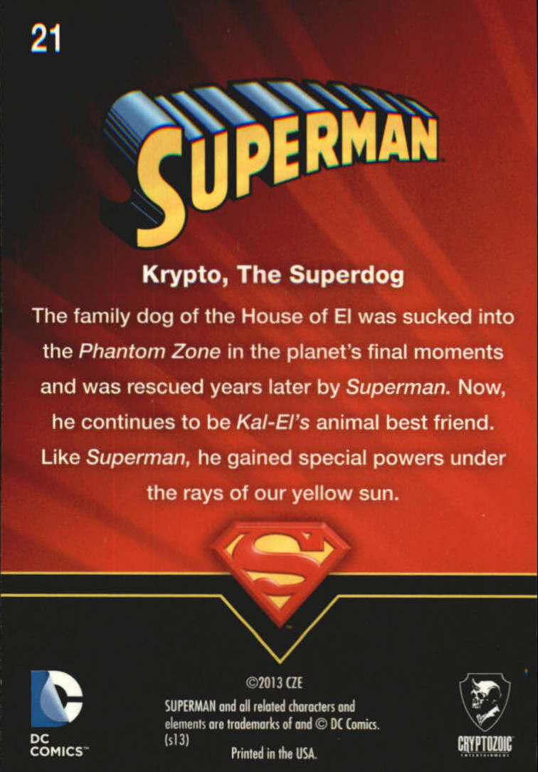 2013 Cryptozoic DC Comics Superman The Legend #21 Krypto, The Superdog ...