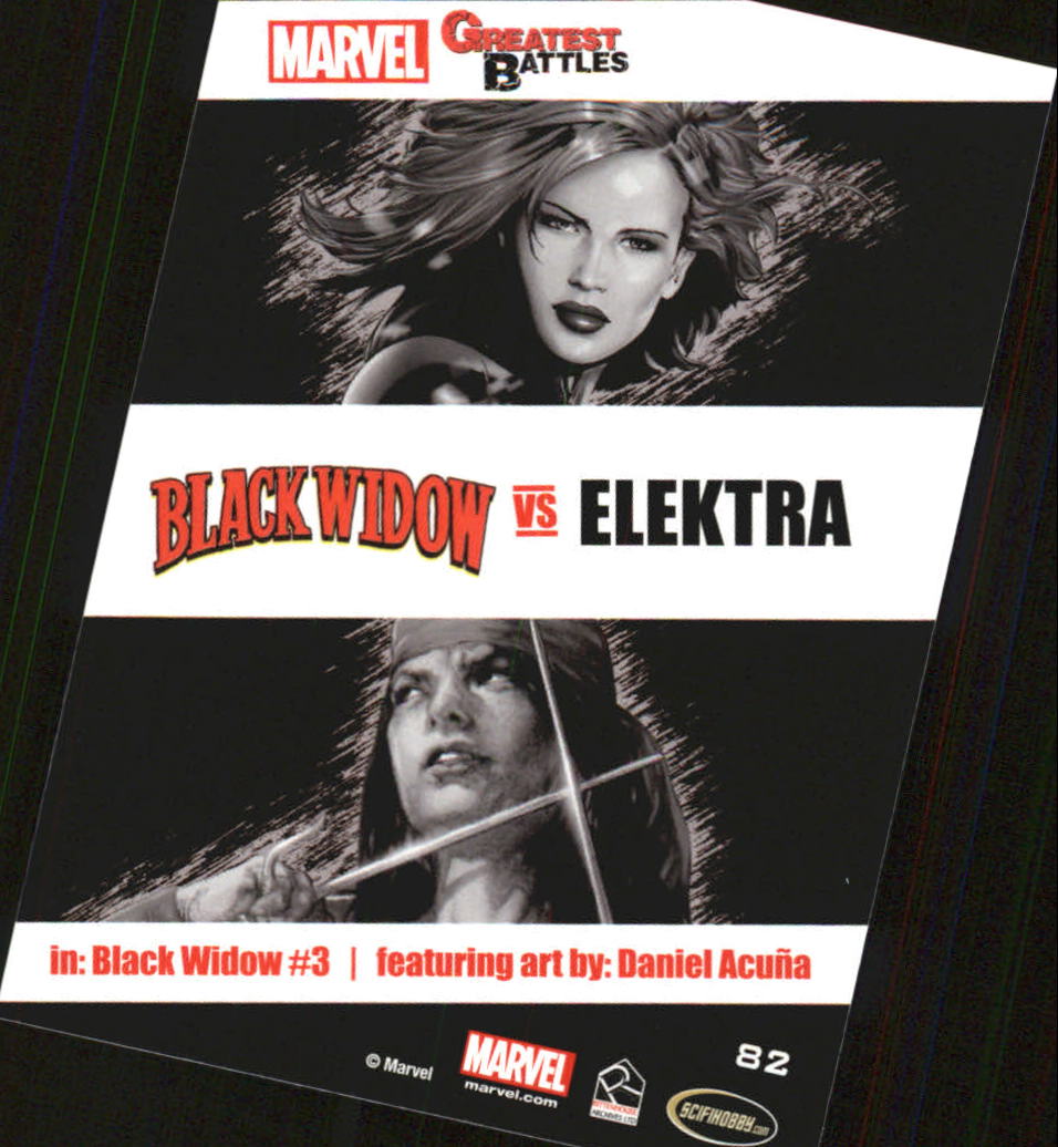 2013 Rittenhouse Marvel Greatest Battles #82 Black Widow vs. Elektra ...