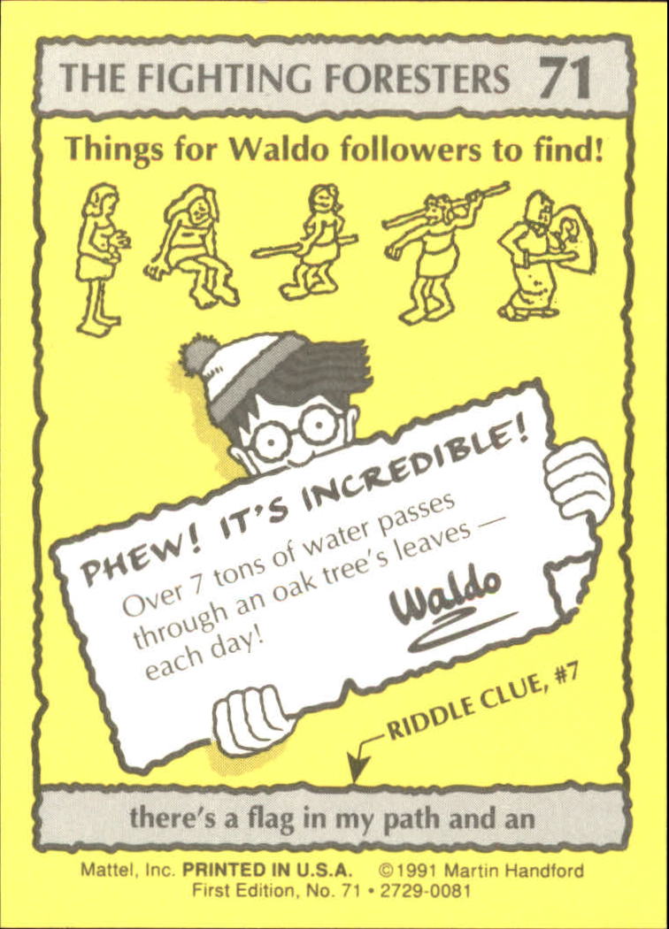 1991 Mattel Where's Waldo? #71 there's a flag in my path and an - NM-MT