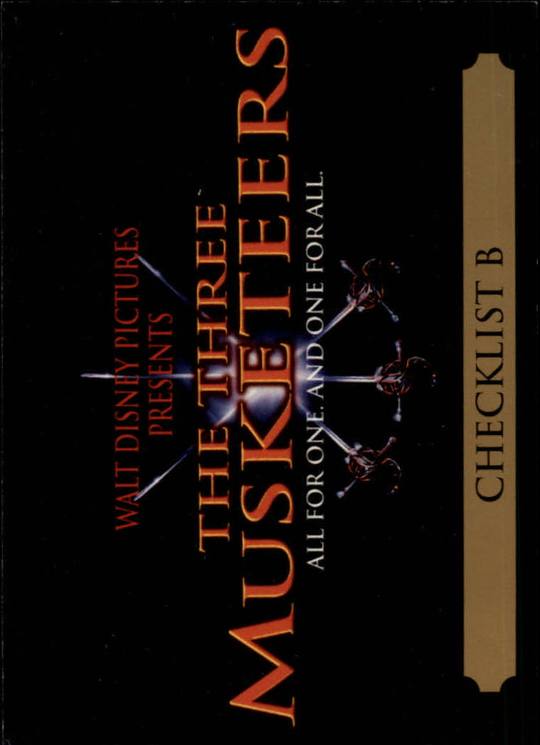 1993 SkyBox The Three Musketeers #90 Checklist B - NM-MT