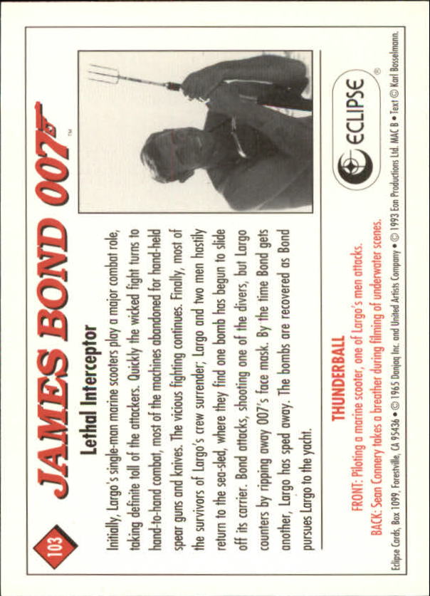 1993 Eclipse James Bond 007 Series One #103 Lethal Interceptor - NM-MT