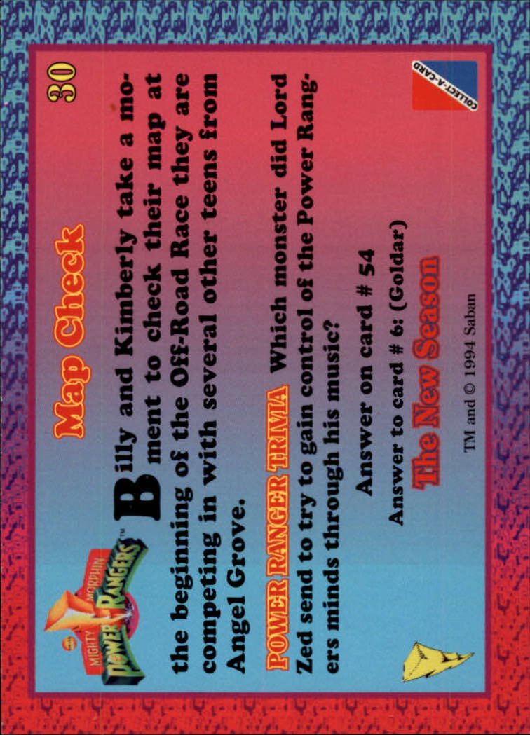 1994 Power Rangers The New Season #30 Map Check - NM-MT