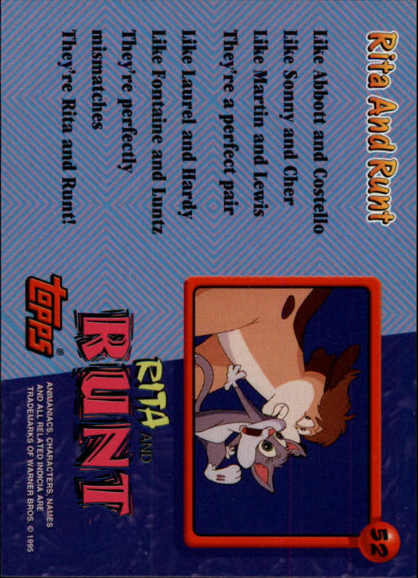 1995 Topps Animaniacs #52 Rita and Runt - NM-MT