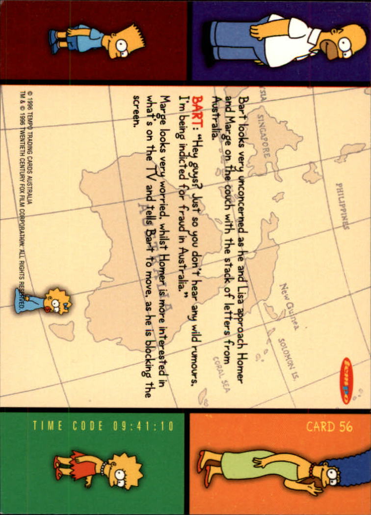 1996 Tempo The Simpsons Down Under #56 Bart vs. Australia - NM-MT