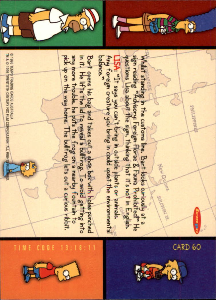 1996 Tempo The Simpsons Down Under #60 Bart vs. Australia - NM-MT