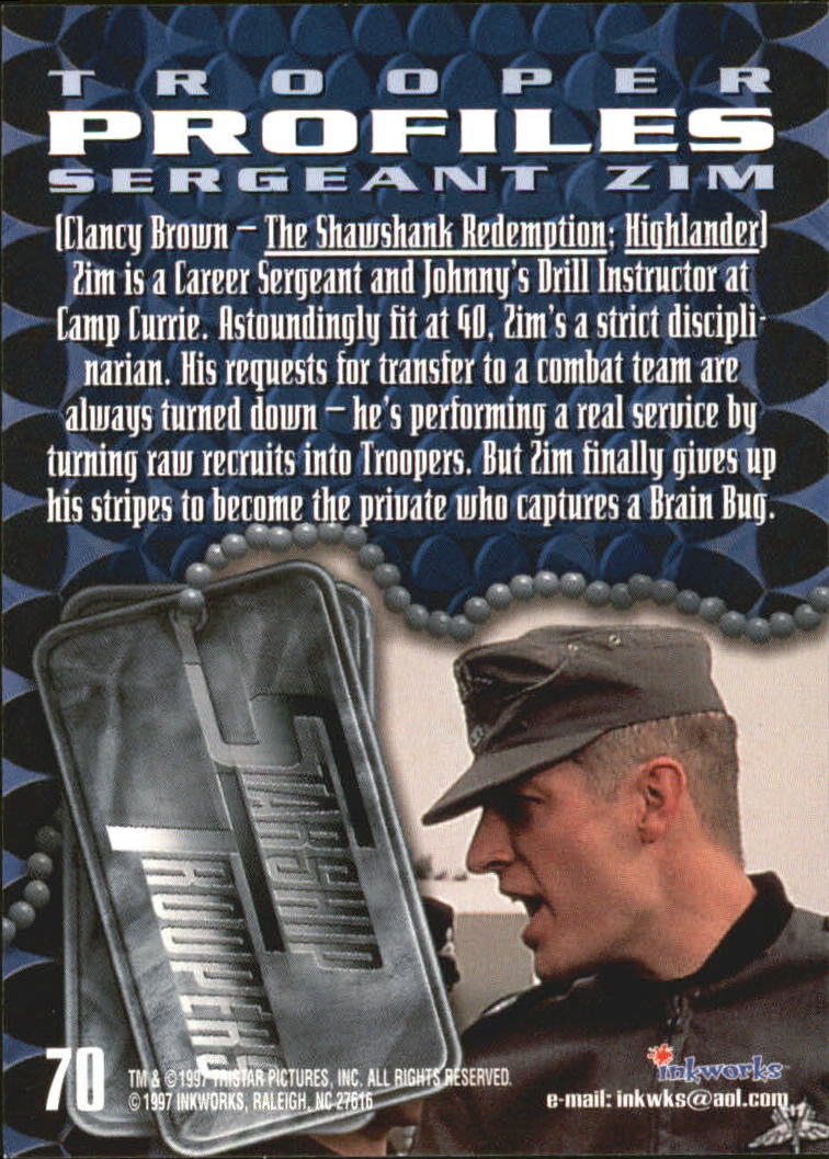 1997 Inkworks Starship Troopers #70 Sergeant Zim - NM-MT