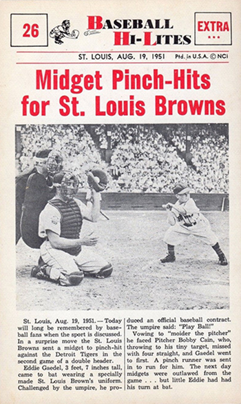 Eddie Gaedel Cards and Memorabilia Highlights