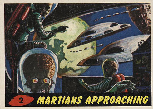 Original Mars Attacks Painting for #2 "Martians Approaching" Nets $48,000