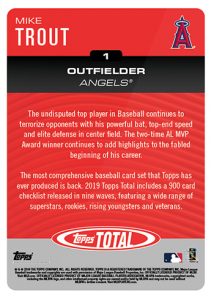 2019 Topps Total Baseball Checklist, Team Set Lists, Details