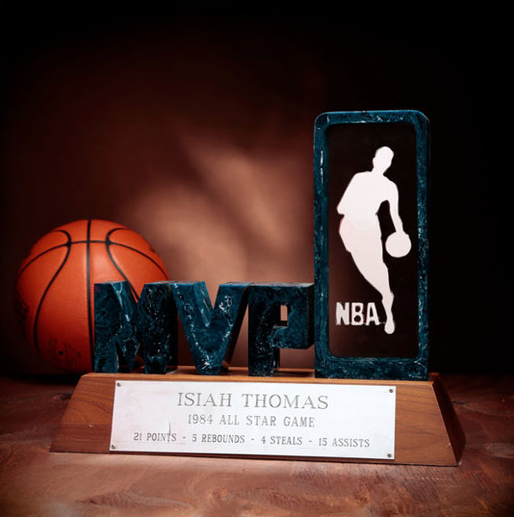 Isiah Thomas Reunited with 1984 All-Star MVP Trophy