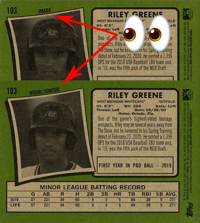 2020 Topps Heritage Minors Baseball Variations Guide, Gallery