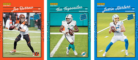 2020 Panini Instant Rated Rookie Retro Football Checklist, Details