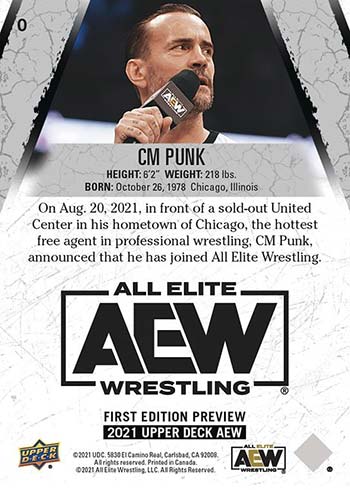 CM Punk Featured on First Upper Deck AEW Card, Available on e-Pack