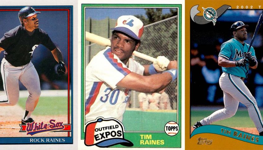 Topps Tim Raines Cards Through the Year